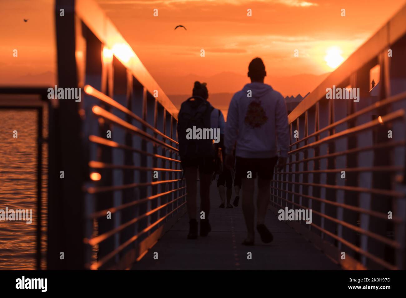 Seattle, USA. 11th Sep, 2022. A beautiful smokey sunset over Elliott ...