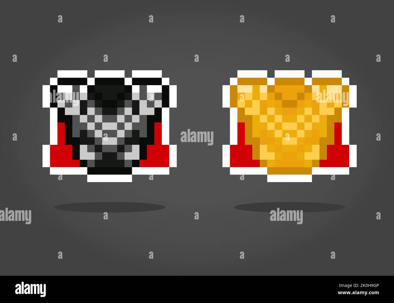 Armor suit pixels. Vector illustration of 8 bit game assets Stock ...