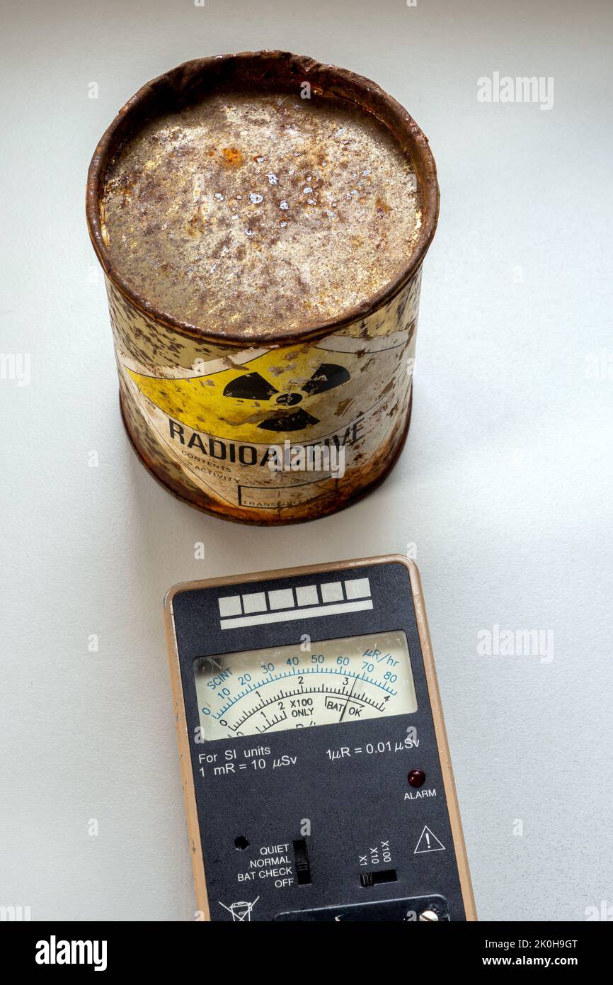 Hand-held radiation survey instrument detecting on radioactive material ...