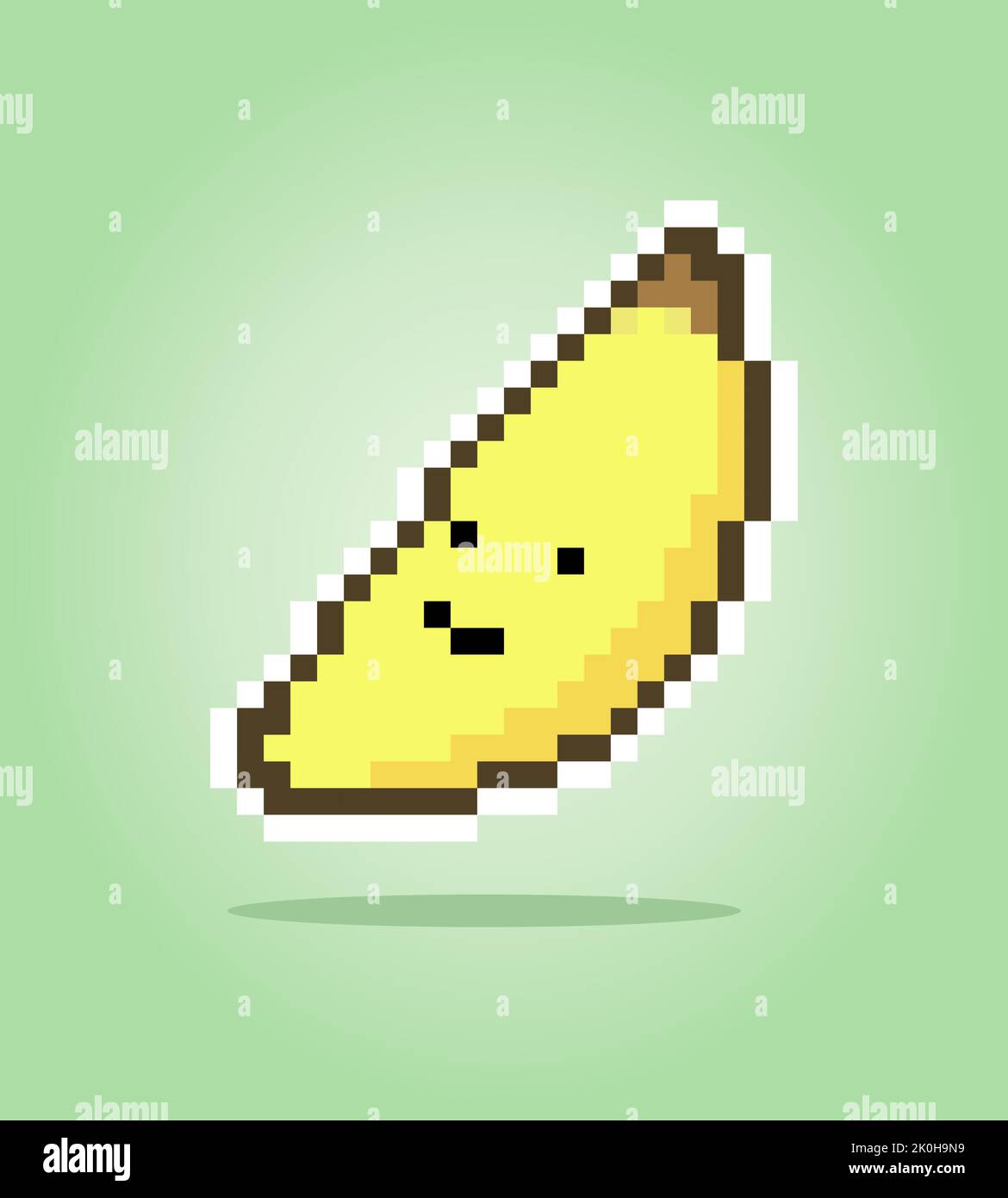 Banana pixels. Vector illustration of 8 bit game assets Stock Vector ...