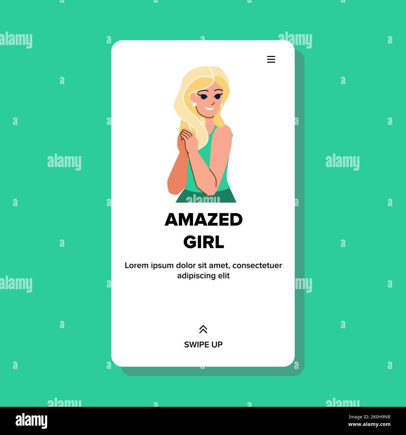 amazed girl vector Stock Vector Image & Art - Alamy