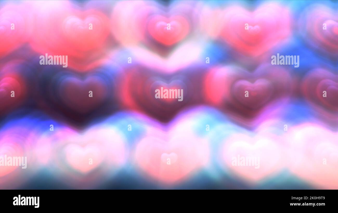Colorful light abstract hearts background illustration render Stock ...