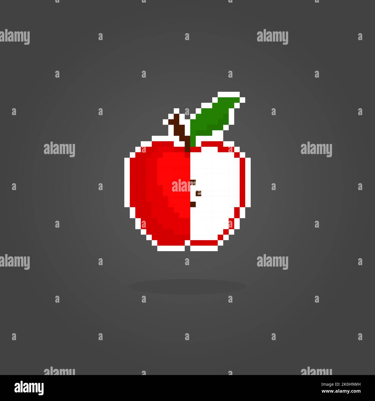 A slice of Apple pixels. Vector illustration of 8 bit game assets Stock ...