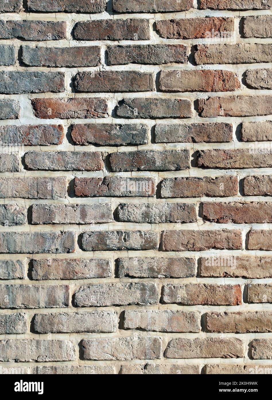 Full vertical texture of old brick wall. Vintage wash brick wall Stock ...