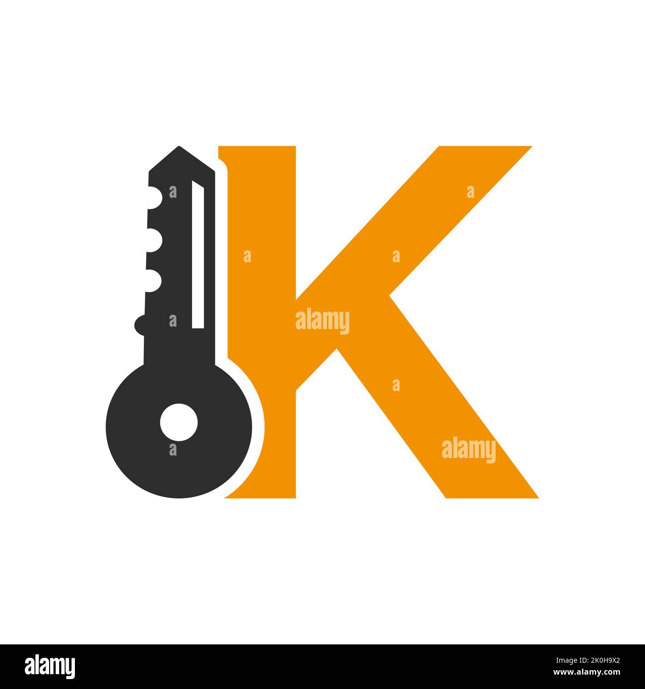 Letter K Key Logo Combine With House Locker Key For Real Estate and ...