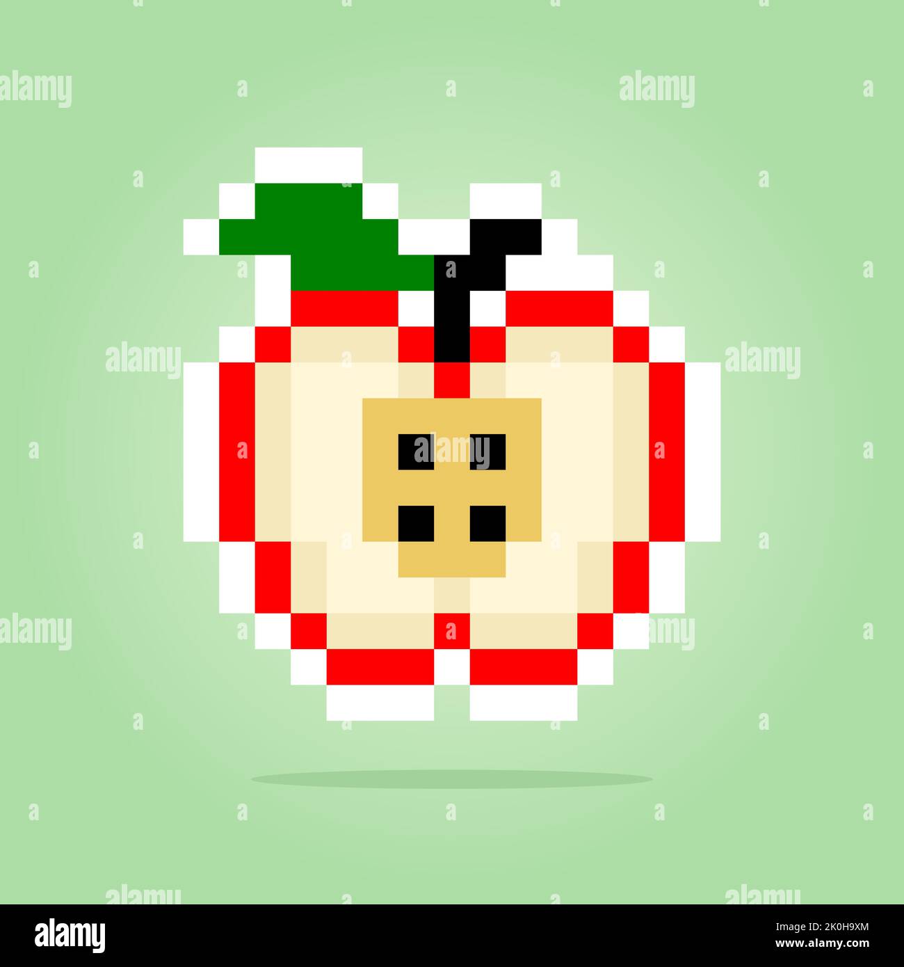 A slice of Apple pixels. Vector illustration of 8 bit game assets Stock ...