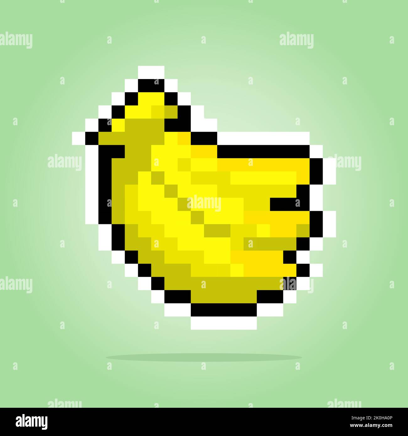 Banana pixels. Vector illustration of 8 bit game assets Stock Vector ...