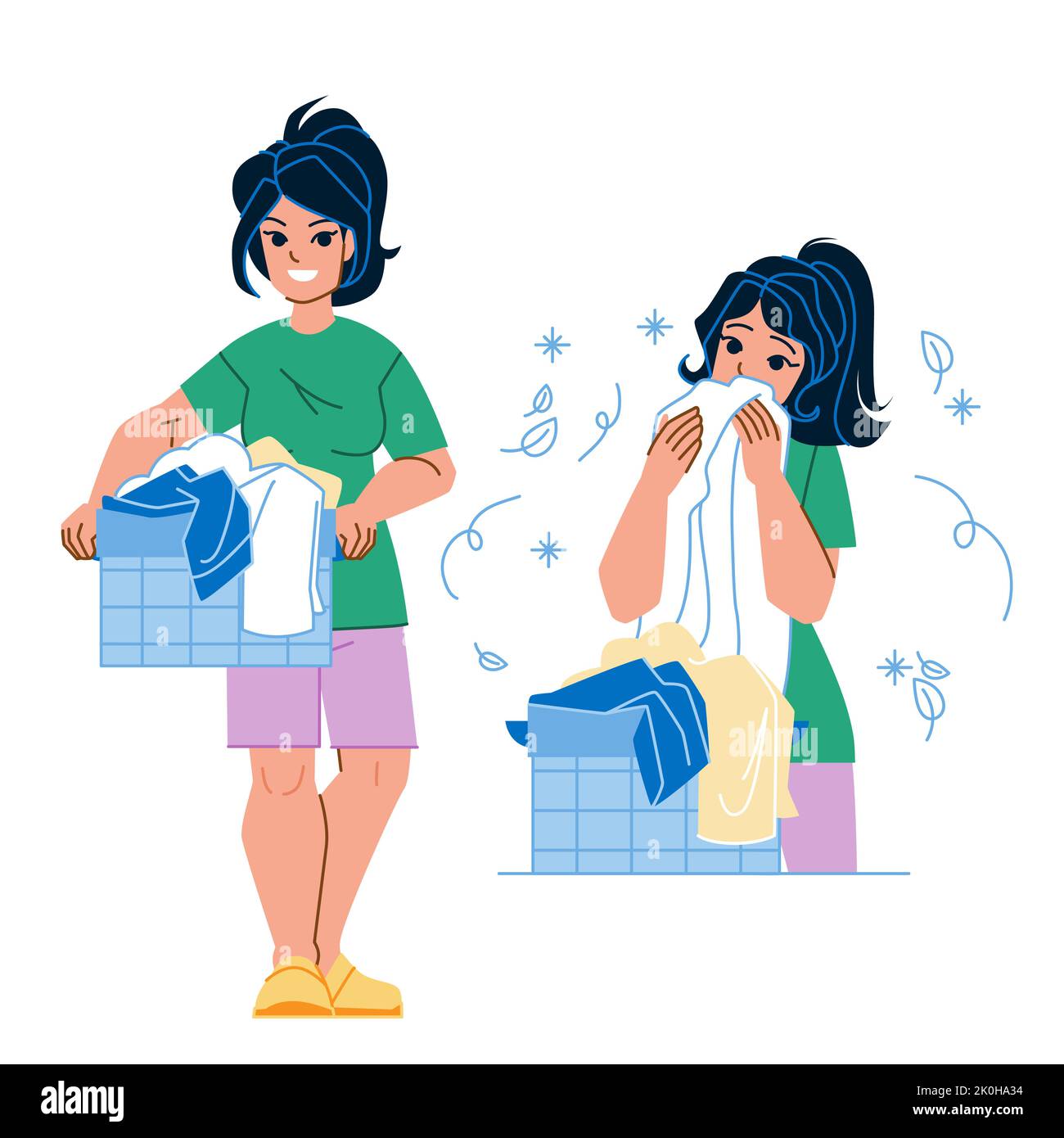 laundry clean woman vector Stock Vector Image & Art - Alamy