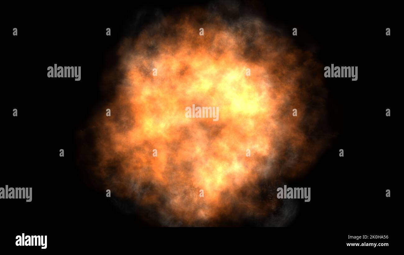 fire flame ball explosion in space, abstract illustration Stock Photo ...