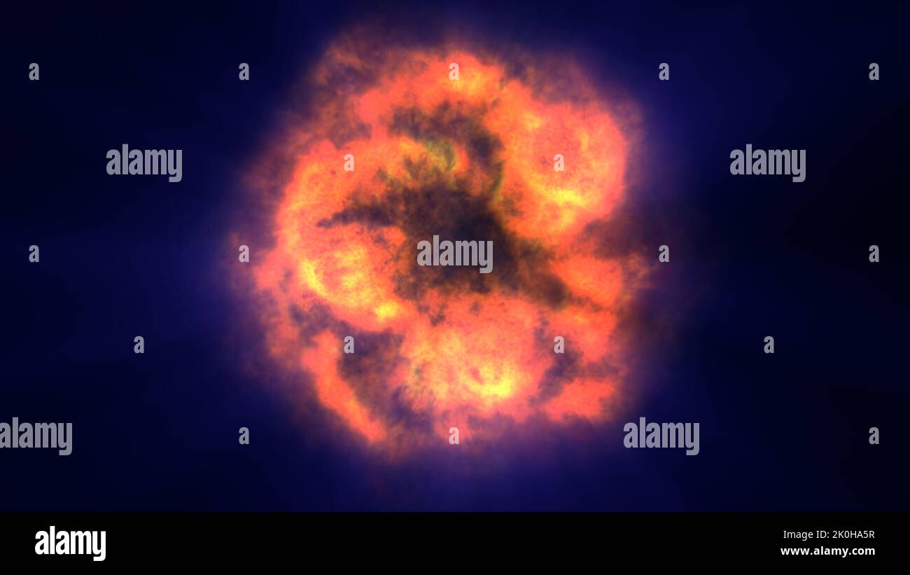 fire flame ball explosion in space, abstract illustration Stock Photo ...