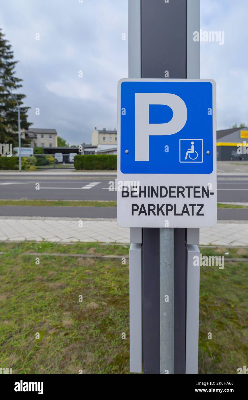 German parking sign with the German addition disabled parking space ... German parking sign with the German addition disabled parking space ...