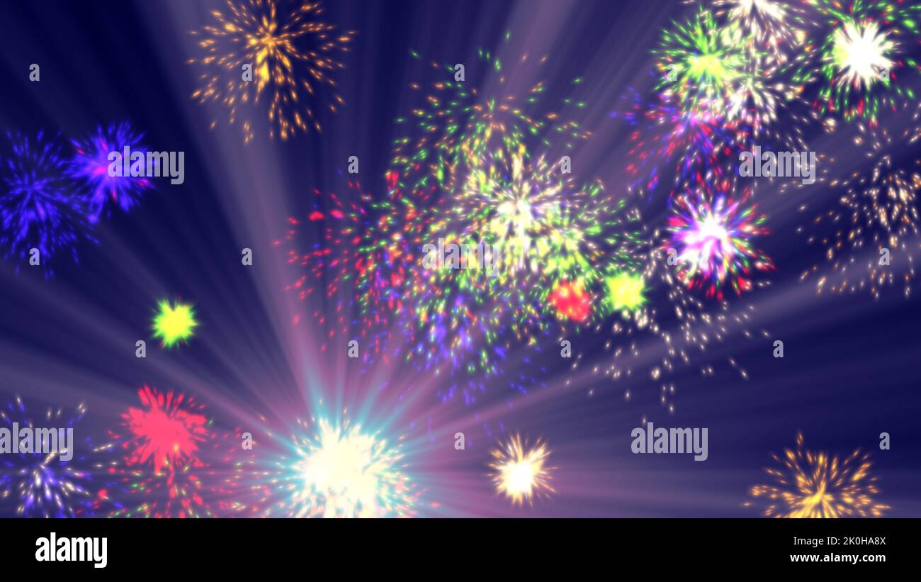 fireworks color light illustration isolated on black background Stock ...