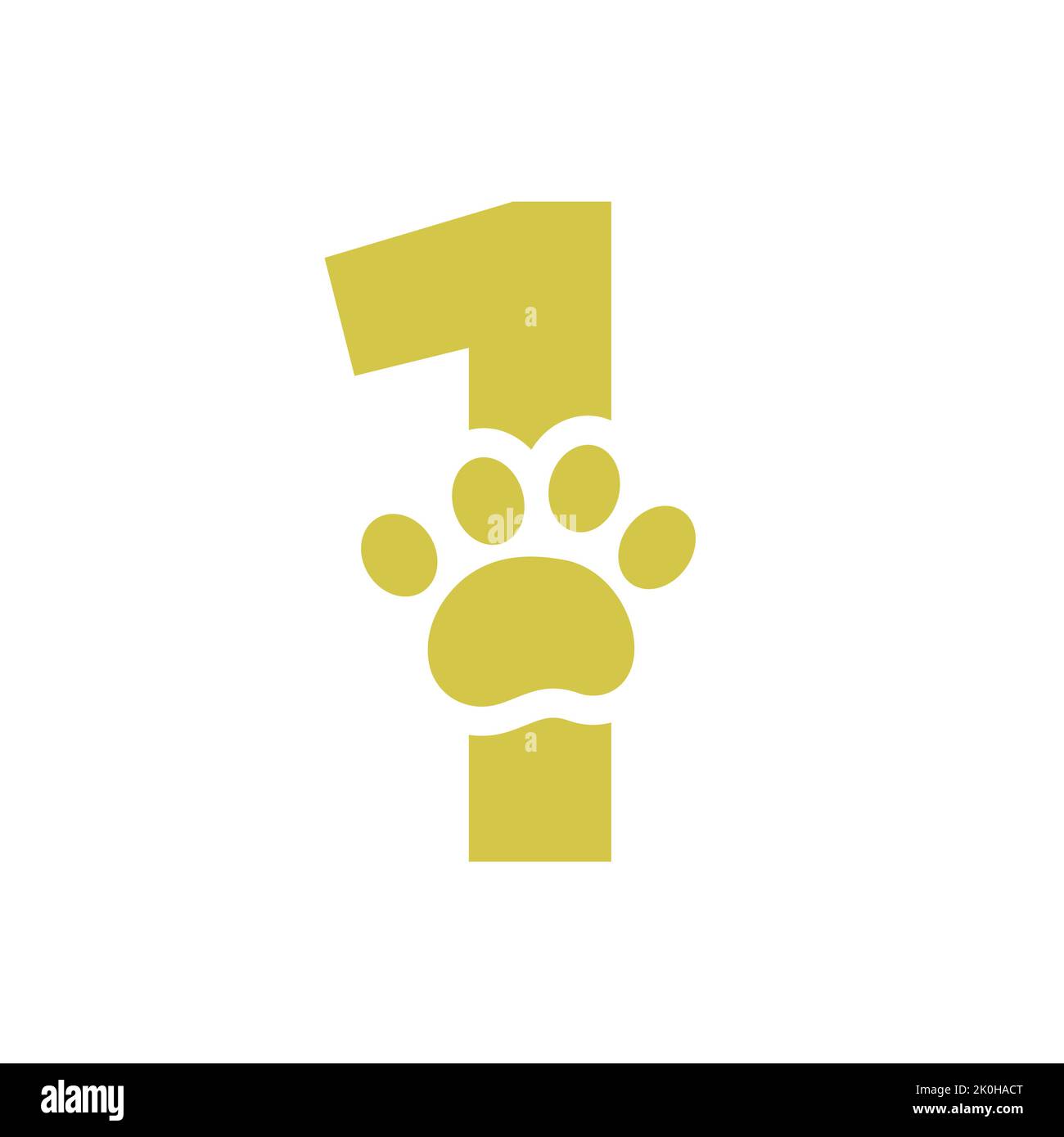 Letter 1 Pet Care Logo, Dog Logo Design Vector Sign and Symbol Template ...