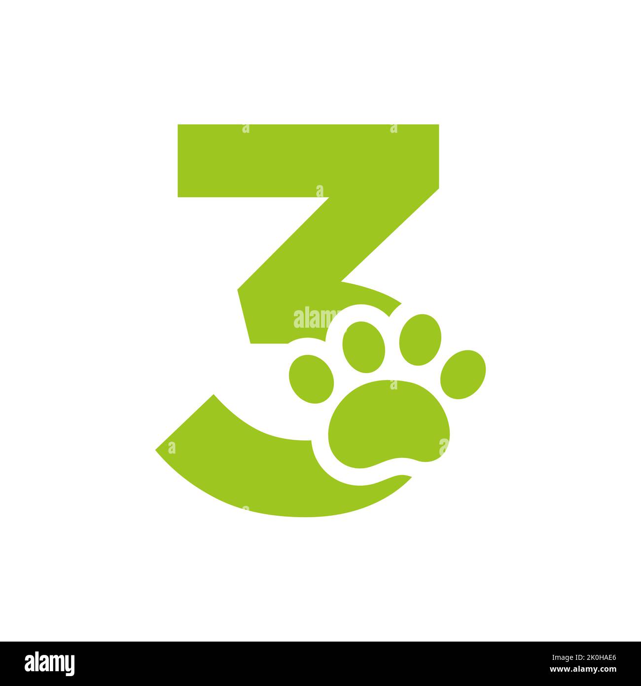 Letter 3 Pet Care Logo, Dog Logo Design Vector Sign and Symbol Template ...