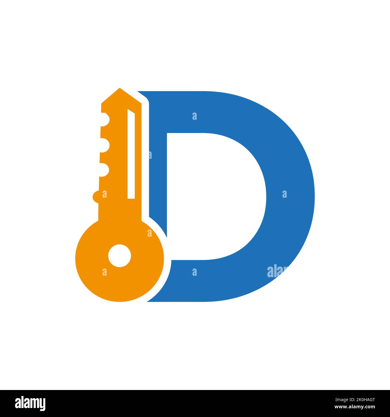 Letter D Key Logo Combine With House Locker Key For Real Estate and ...