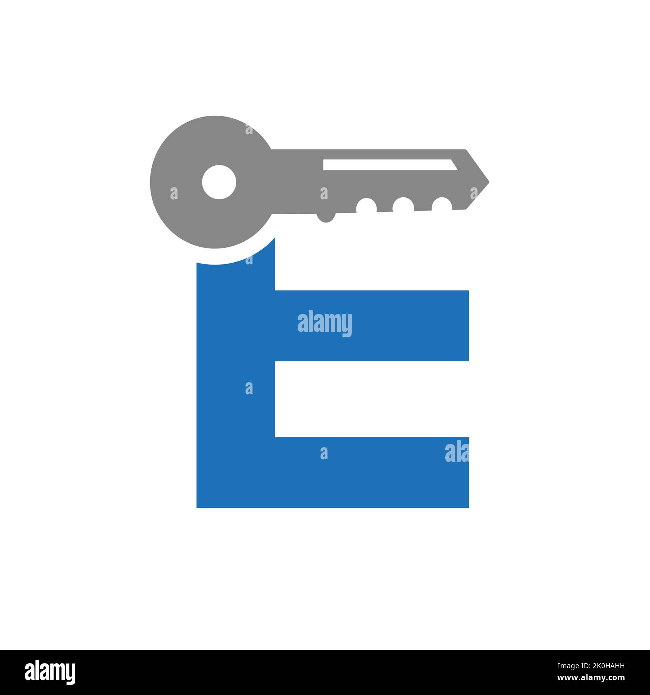 Letter E Key Logo Combine With House Locker Key For Real Estate and ...