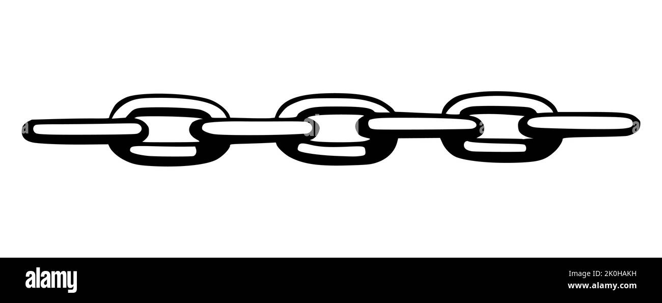 Chain as symbol of unity and cooperation. Sketch of metal chains ...