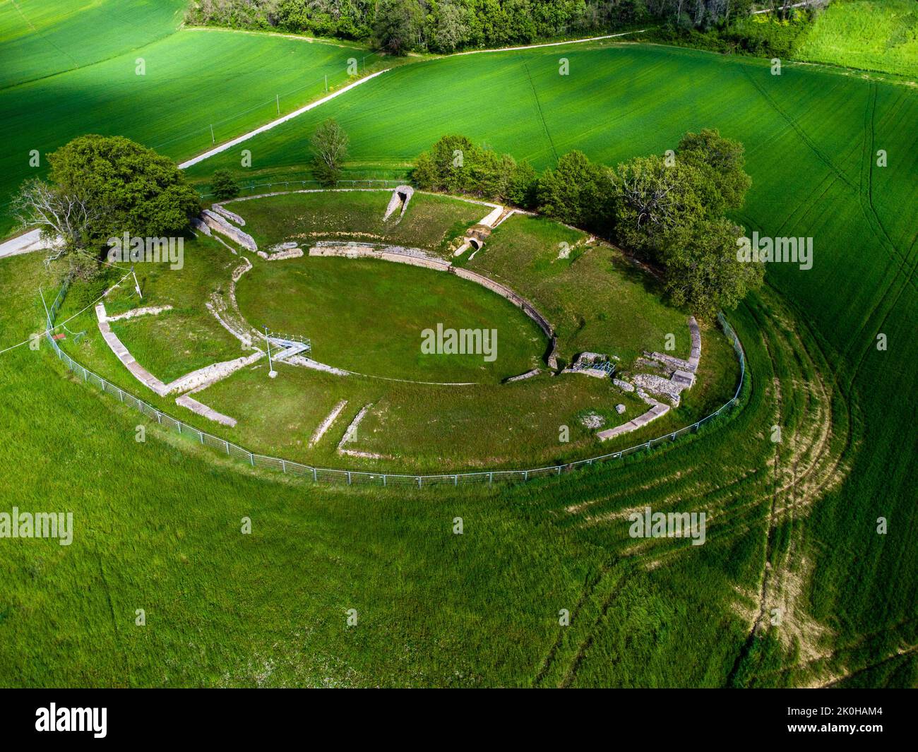 The Roman amphitheater of Suasa, ruins in the Archaeological Park ...