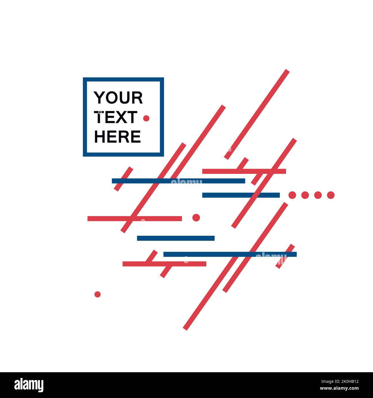 Vector poster design with red and blue lines and shapes. Abstract ...