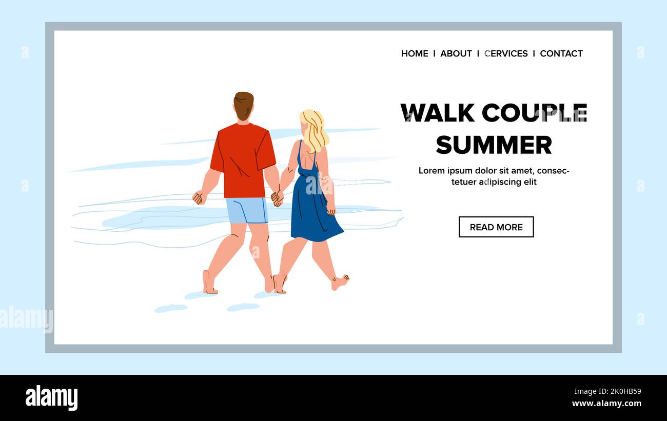 walk couple summer vector Stock Vector Image & Art - Alamy