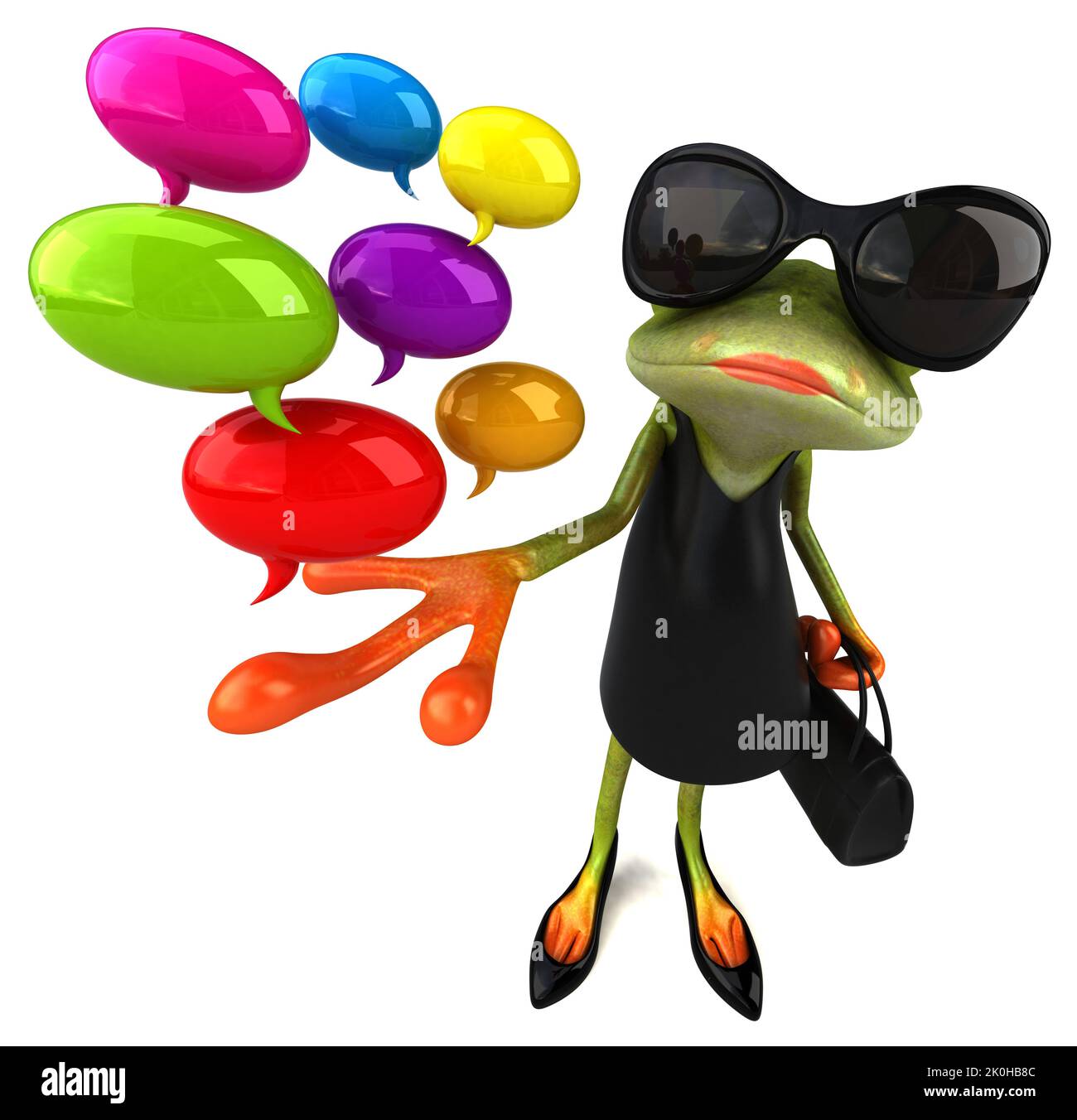 Fun frog - 3D Illustration Stock Photo - Alamy