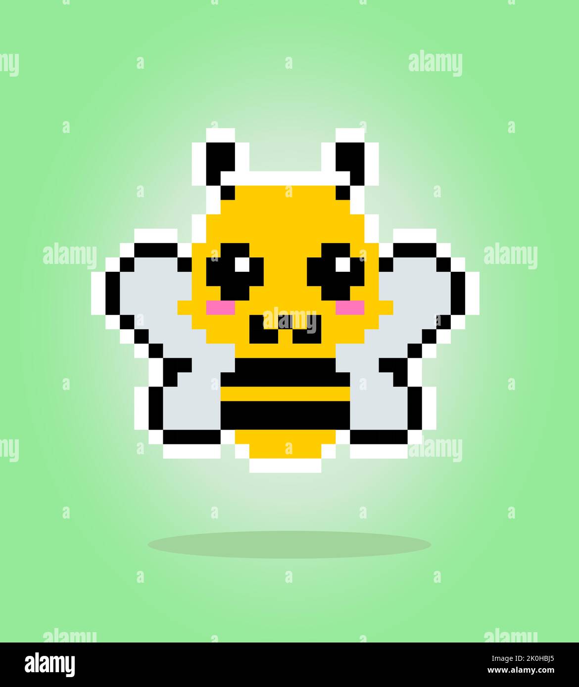 Pixel 8 bit bee. Animal game assets in vector illustration Stock Vector ...