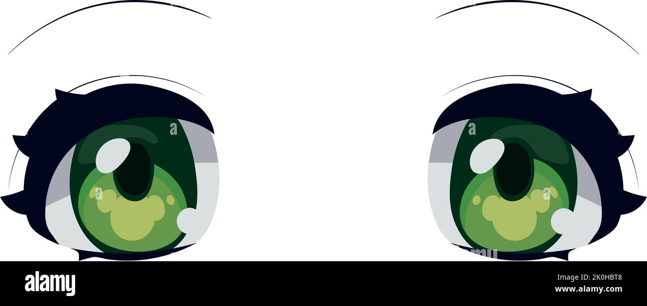 anime green eyes Stock Vector Image & Art - Alamy