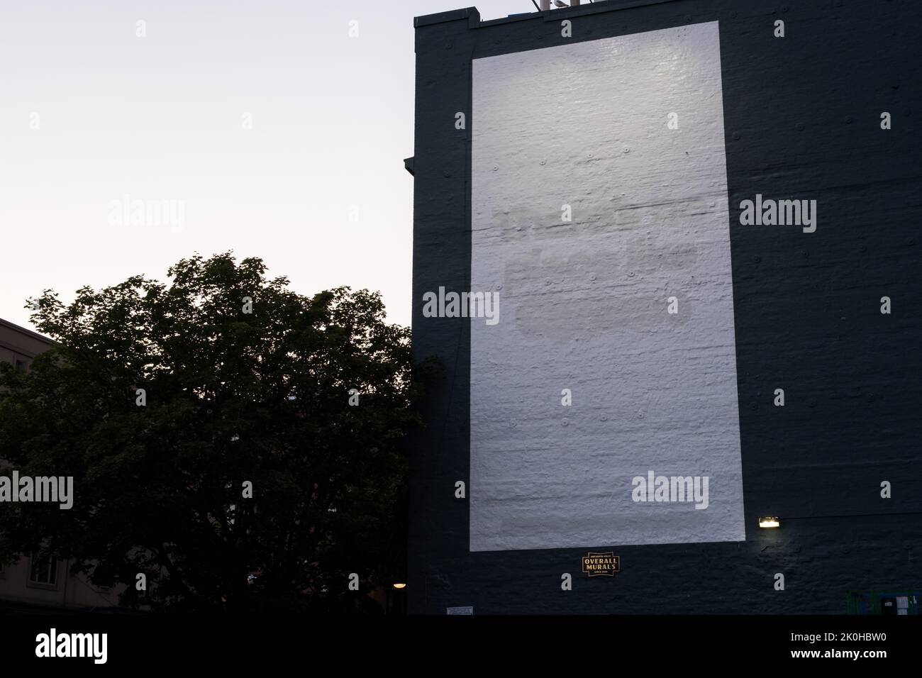 Seattle, USA. 30 Aug, 2022. Blank Ad wall on 1st ave in downtown Stock ...