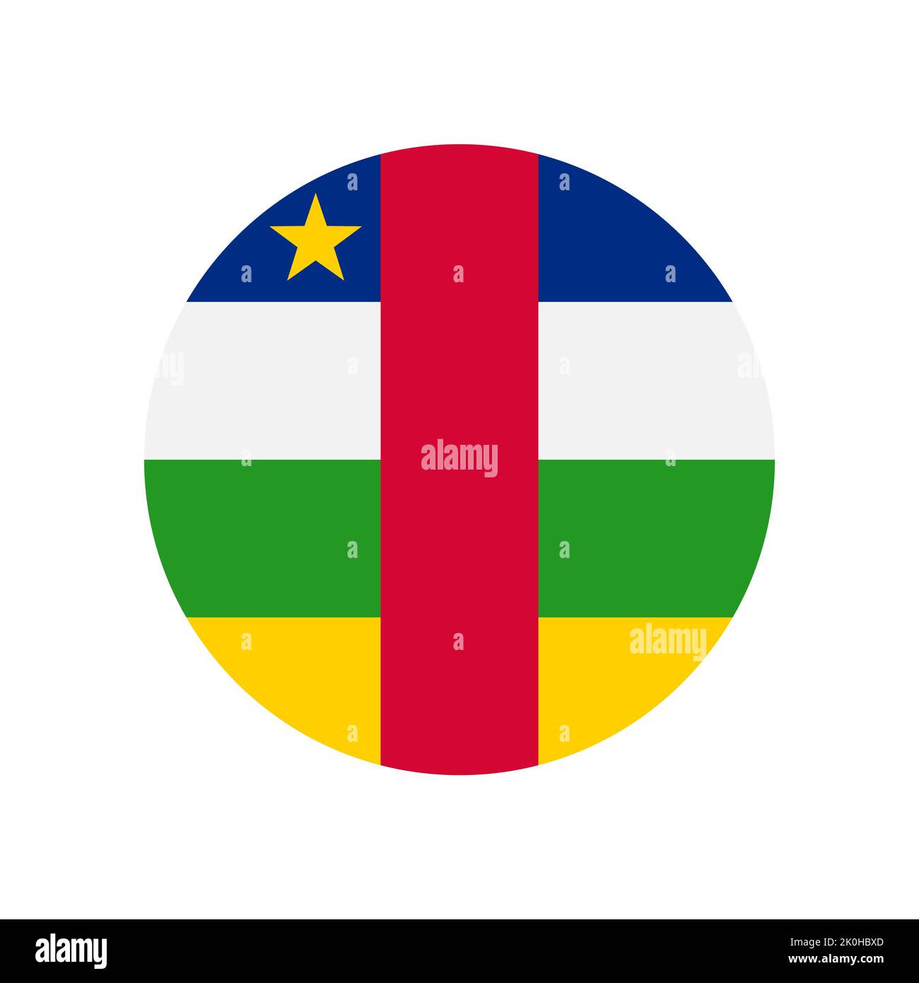Central African Republic Vector Flag Circle Icon Stock Vector Image