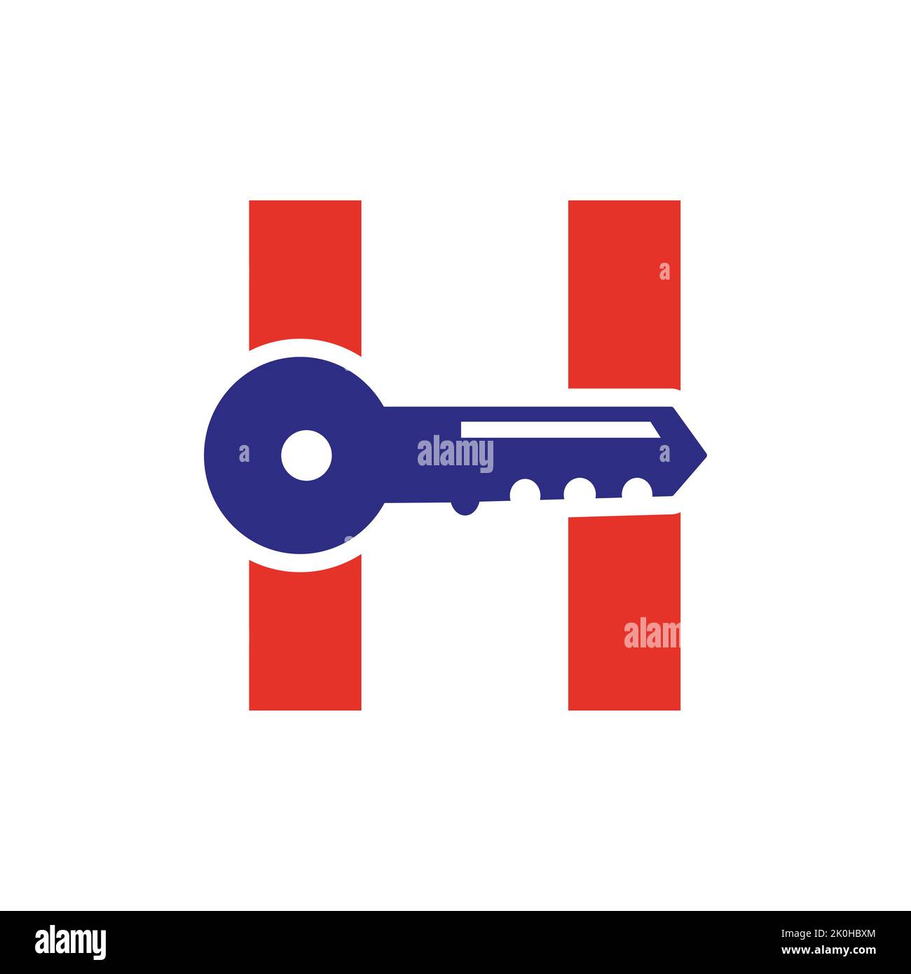 Letter H Key Logo Combine With House Locker Key For Real Estate and ...