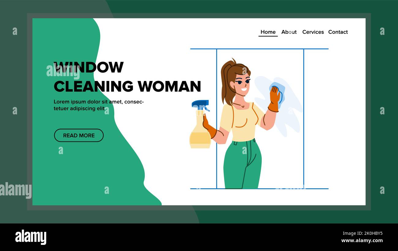 window cleaning woman vector Stock Vector Image & Art - Alamy