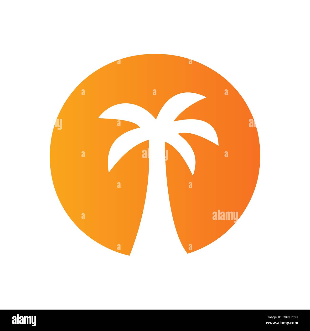 Letter O Palm Tree Logo Design Concept For Travel Beach Landscape Icon ...