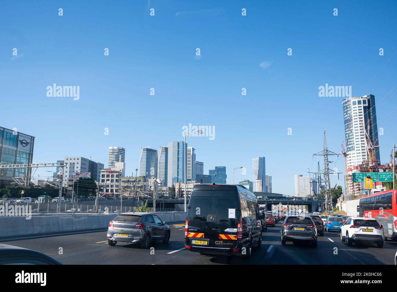 Tel Aviv, Israel. 11th Sep, 2022. Cars driving on a street in Tel Aviv ...