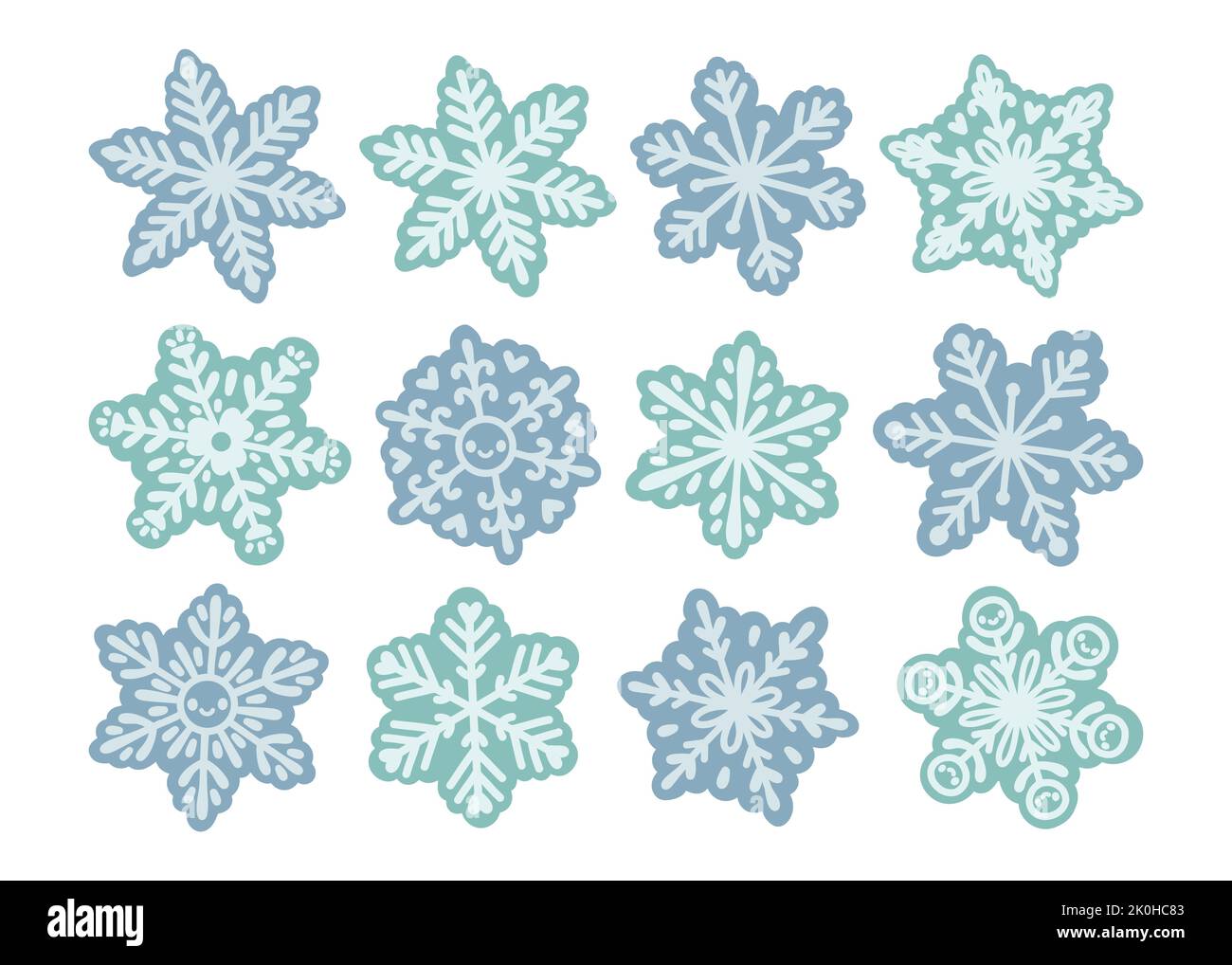 Snowflakes set hi-res stock photography and images - Alamy