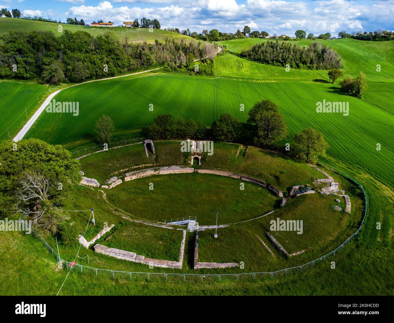 The Roman amphitheater of Suasa, ruins in the Archaeological Park ...