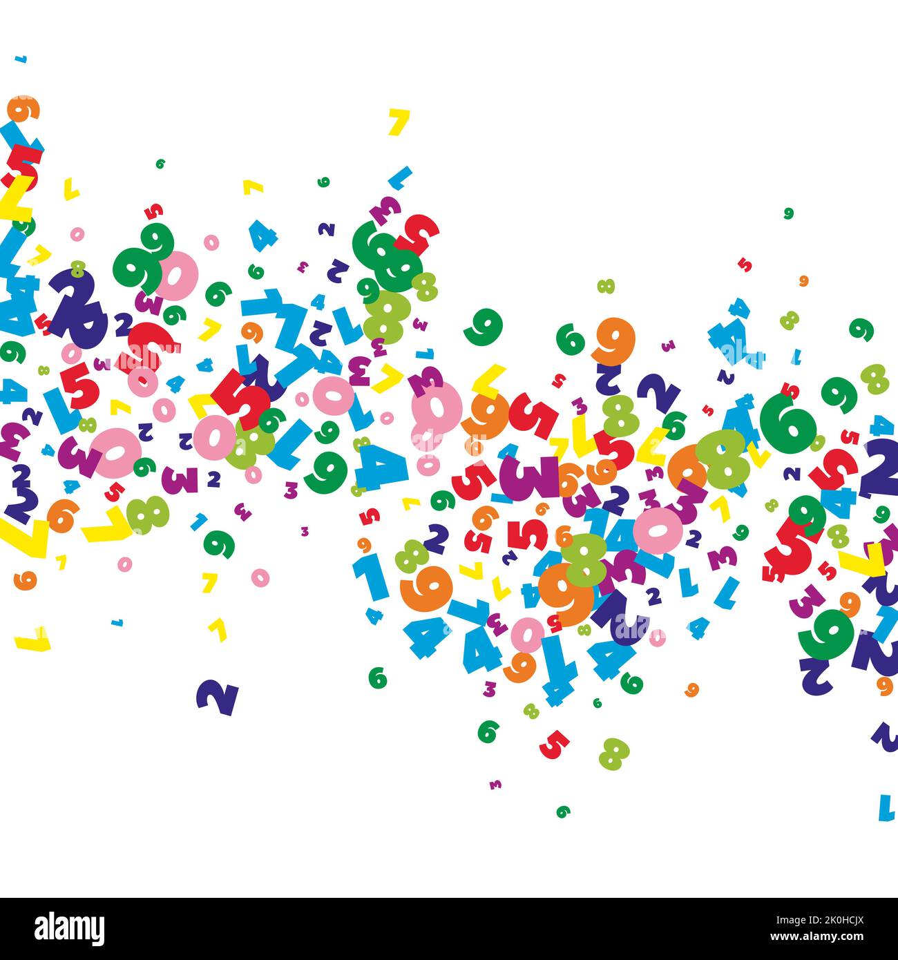 Falling bright numbers. Math study concept with flying digits. Posh ...