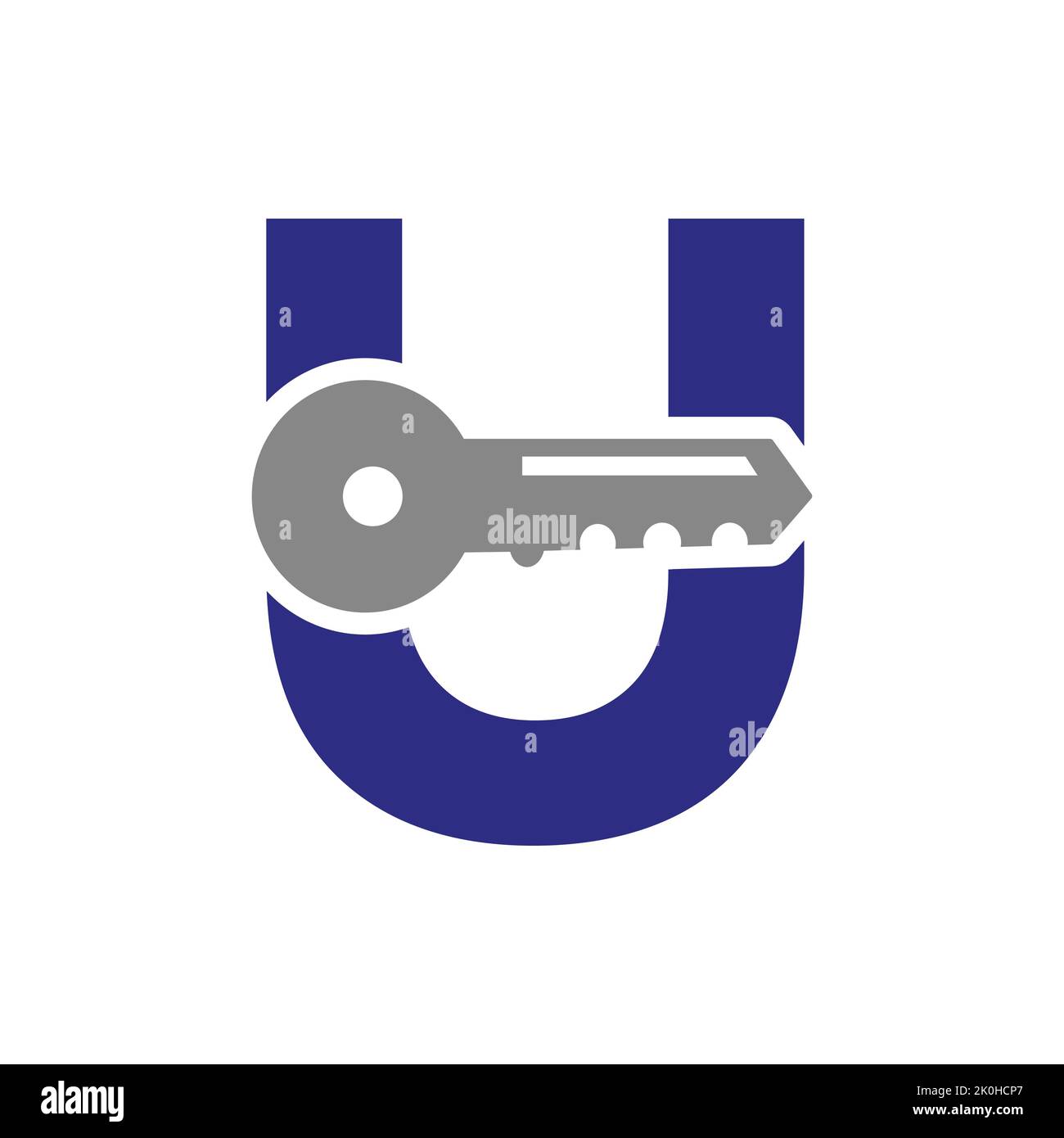 Letter U Key Logo Combine With House Locker Key For Real Estate and ...