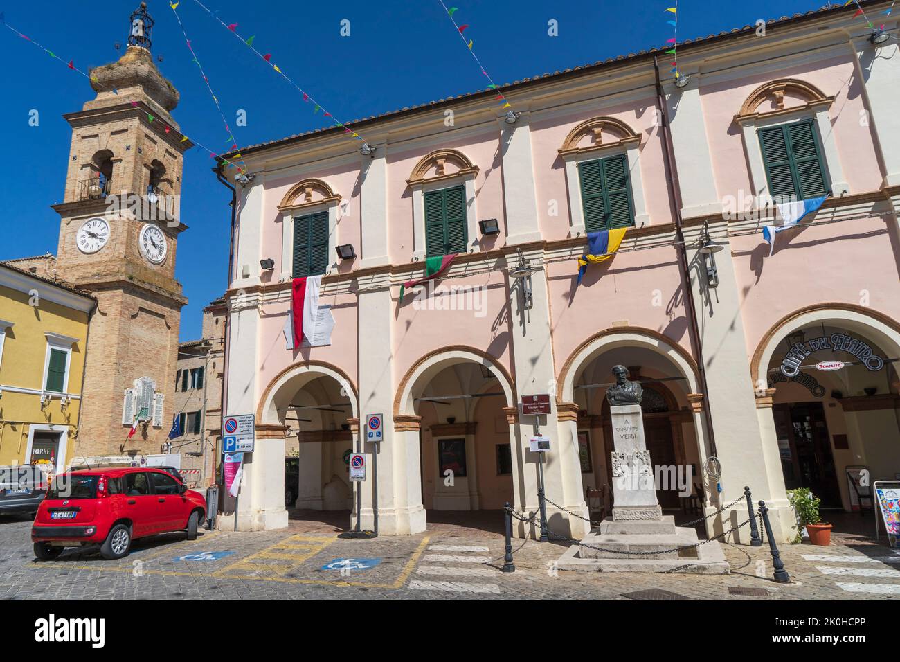 Piazza della Liberta’ square, Old Town, Civic Tower, Giuseppe Verdi ...