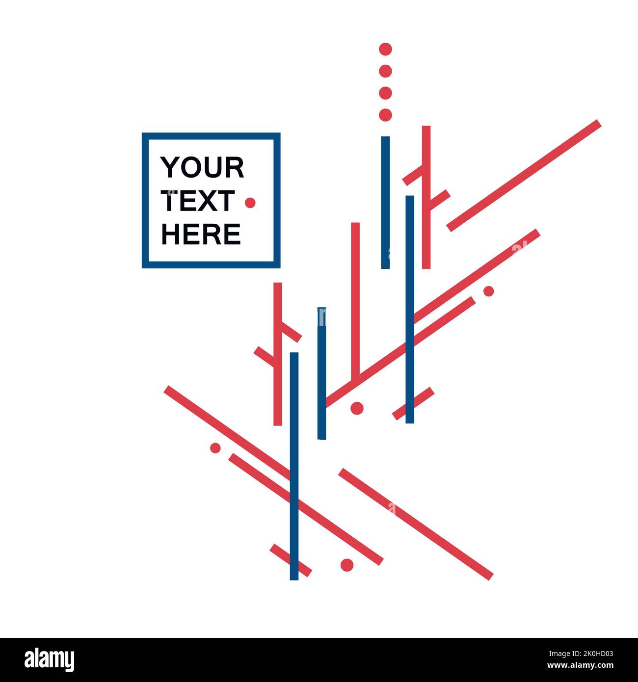 Vector poster design with red and blue lines and shapes. Abstract ...