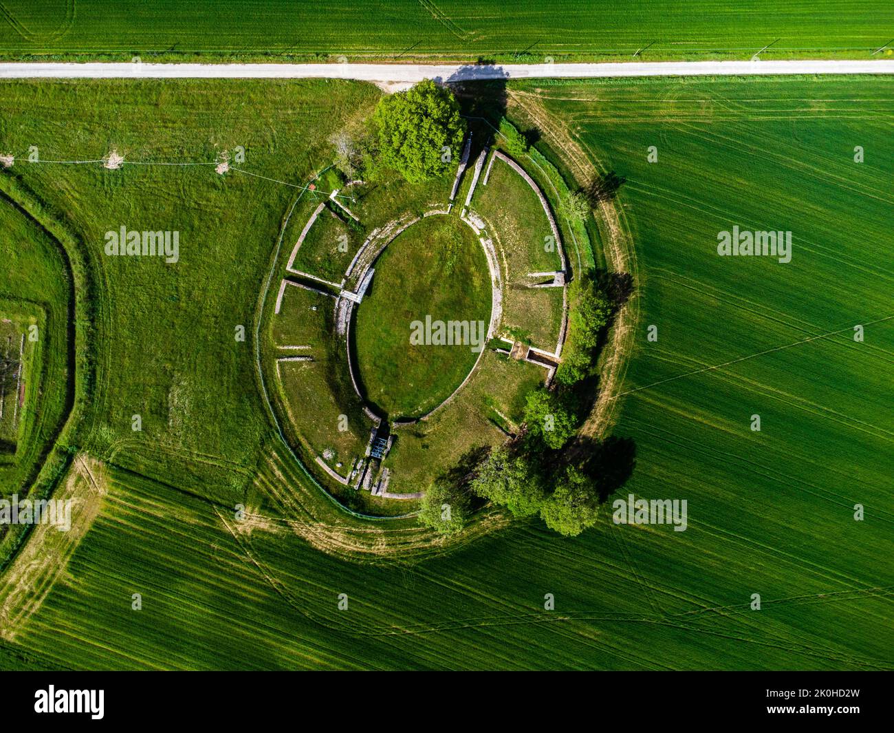 The Roman amphitheater of Suasa, ruins in the Archaeological Park ...