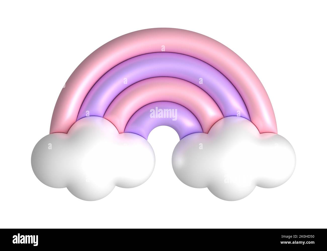 3d rainbows in candy pastel color pink, purple. Cute plastic rainbow ...