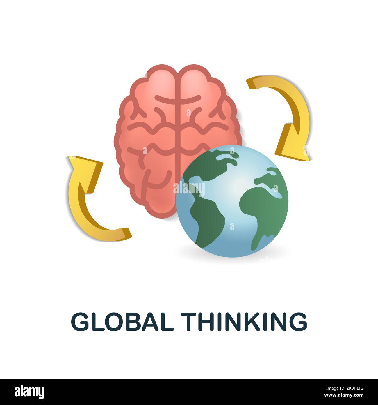 Global Thinking icon. 3d illustration from brain procces collection ...
