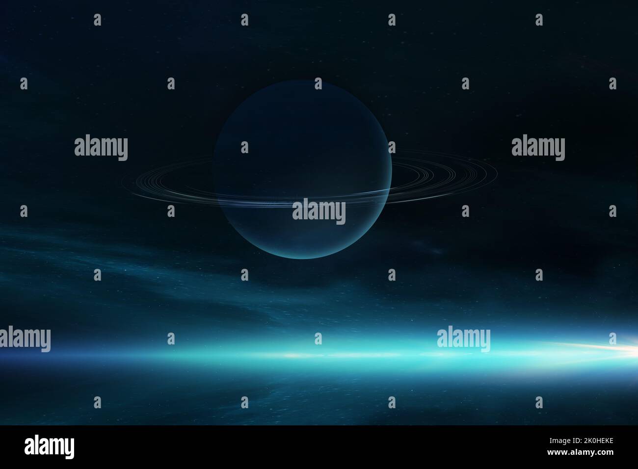 Celestial digital art, Saturn planet with belt, stars and galaxies in ...