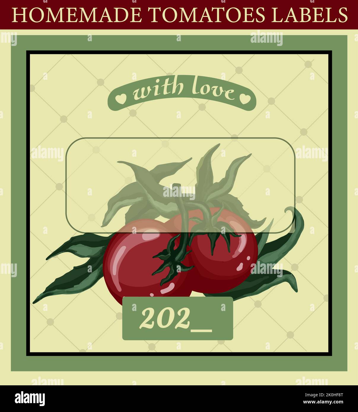 Label for homemade tomatoes. canned tomatoes packaging Stock Vector Image & Art - Alamy