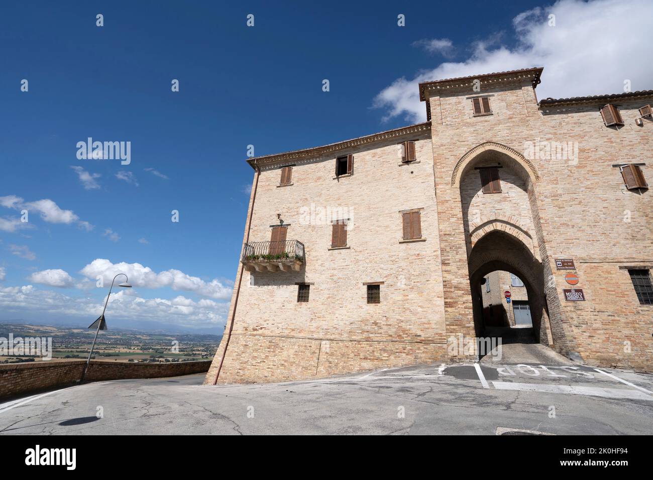 Via Circonvallazione della Divina Provvidenza street, Porta Castello gate, Montecosaro, Marche ...