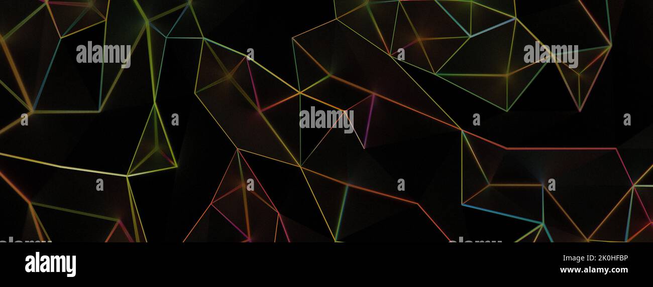 A futuristic colorful abstract lines on a black background Stock Photo ...