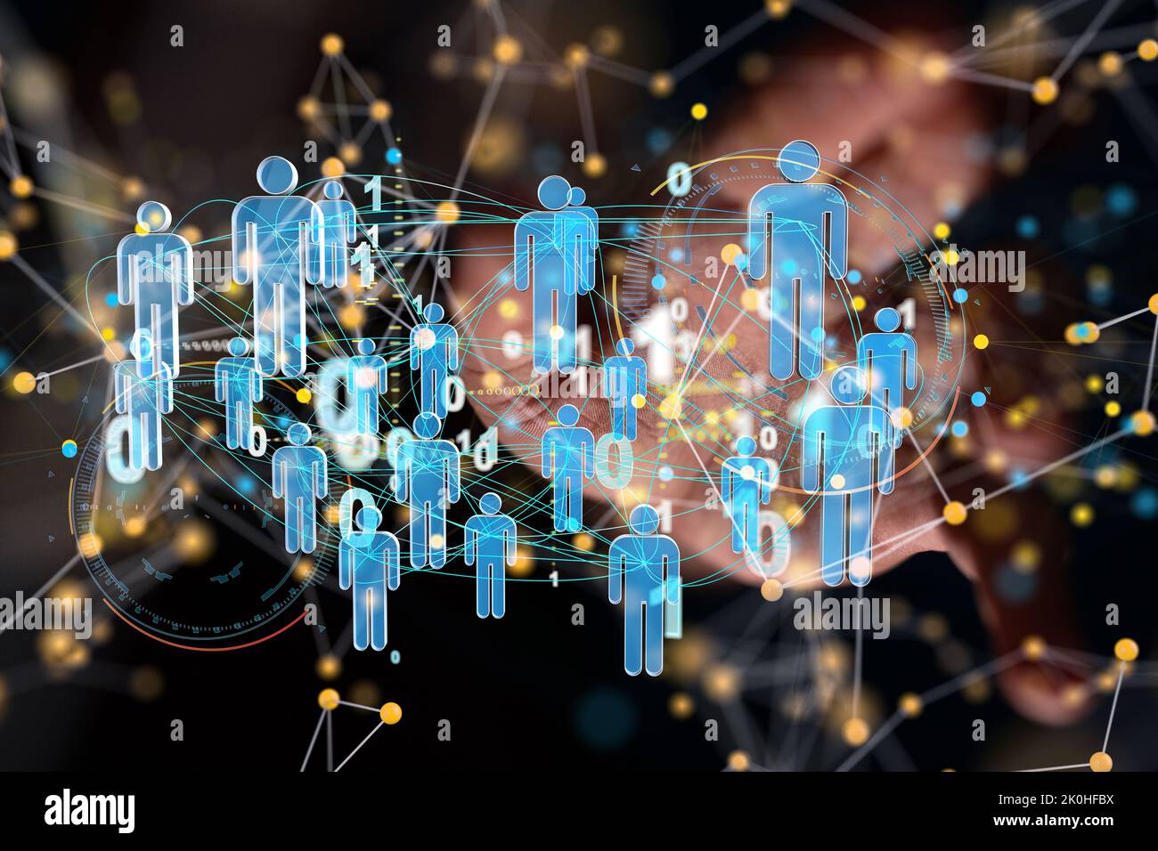 A group of 3D rendered blue people icons Stock Photo - Alamy