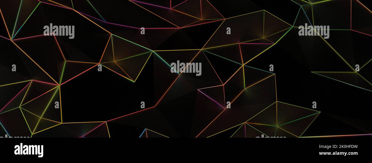 A futuristic colorful abstract lines on a black background Stock Photo ...