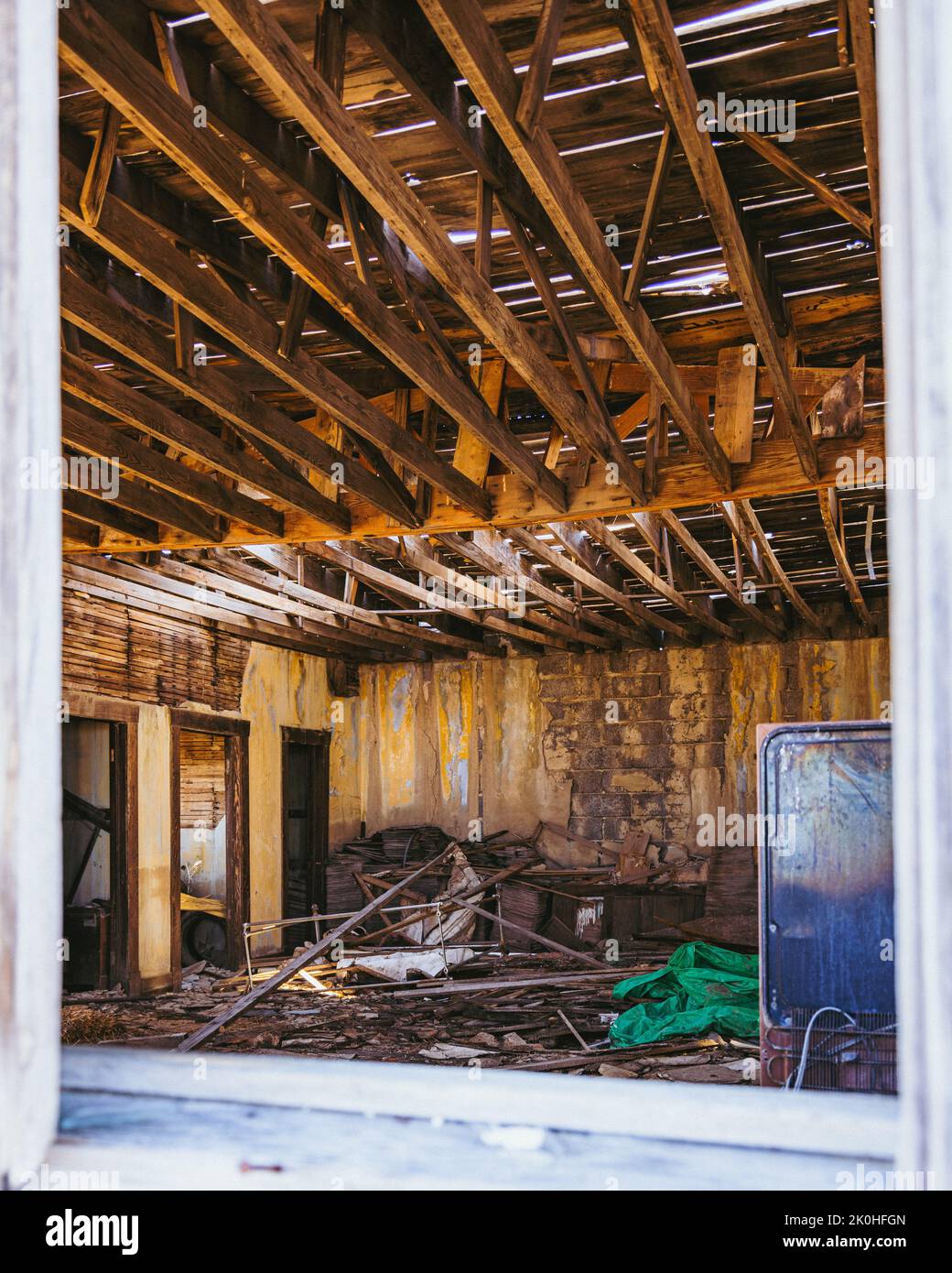 Trash pile through window hi-res stock photography and images - Alamy