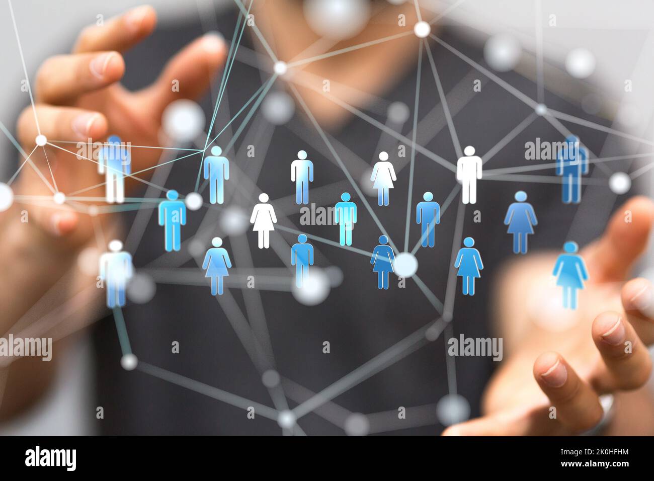 A group of 3D rendered blue people icons Stock Photo - Alamy